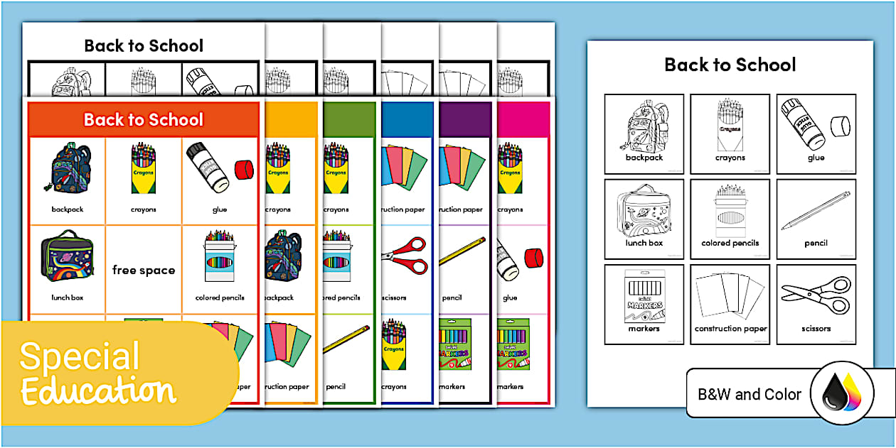 Back to School Bingo for Special Education (teacher made)