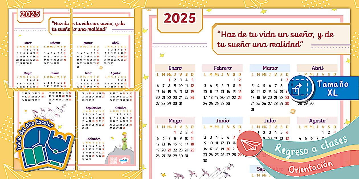Calendario Anual | 2025 | El Principito | Chile