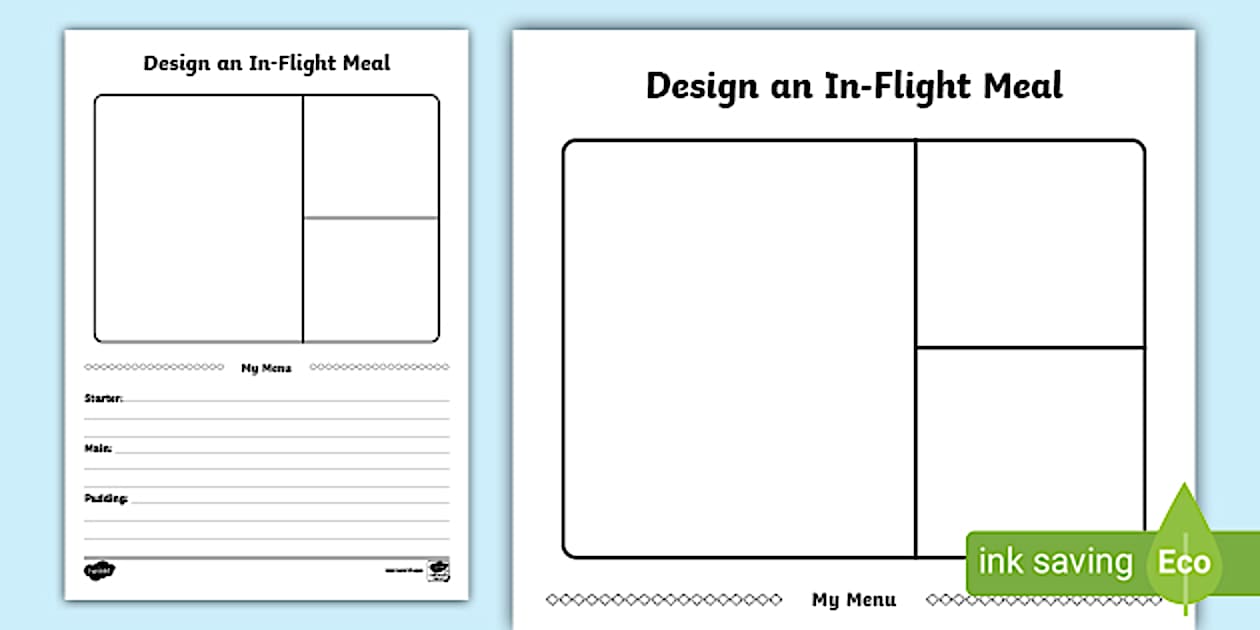 Cursive Design An In Flight Meal (Teacher-Made) - Twinkl