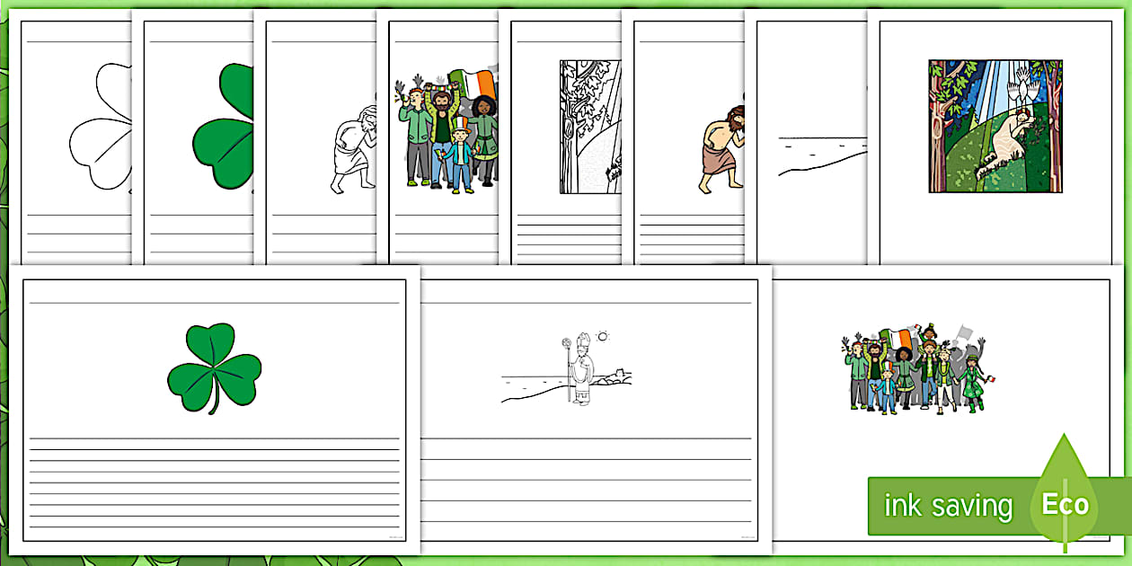 Saint Patrick Story Sequencing Writing Frames - Twinkl
