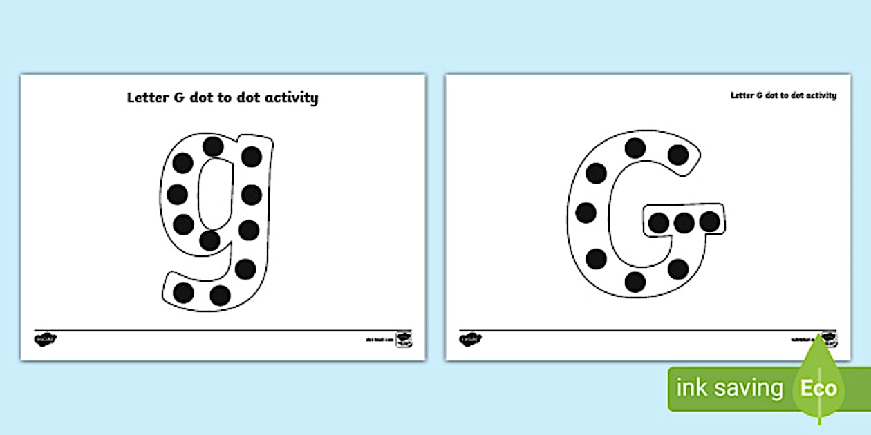 Dot to Dot Alphabet G - Educational Resources (teacher made)