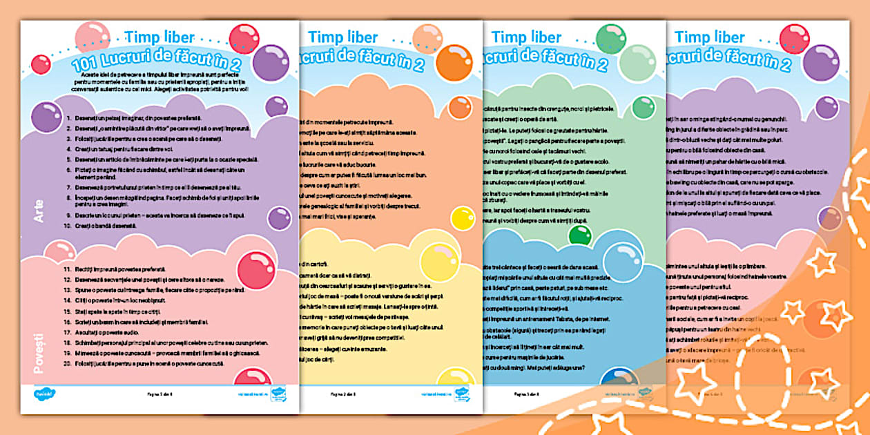 Timp liber – 101 lucruri de făcut în 2 (Teacher-Made)