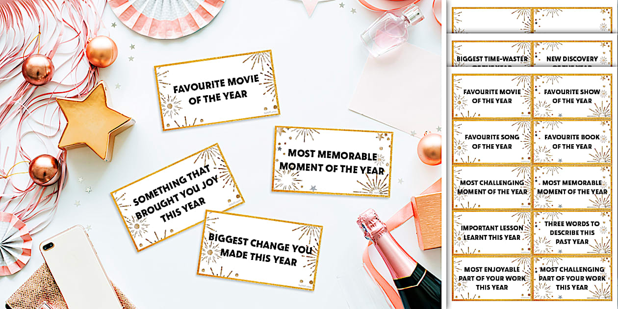 New Year's Eve Reflection Cards | Twinkl Party - Twinkl