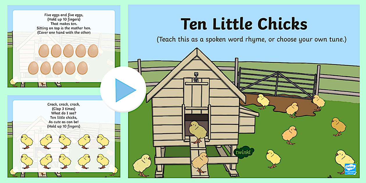 Ten Little Chicks Rhyme Song PowerPoint (Teacher-Made)