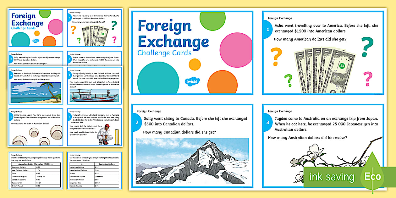Australian Foreign Exchange Challenge Cards - Twinkl