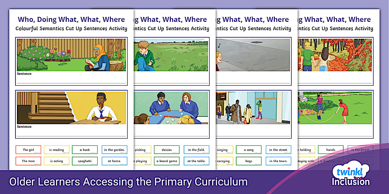 Editable SEND Older Learners - Colourful Semantics - Twinkl