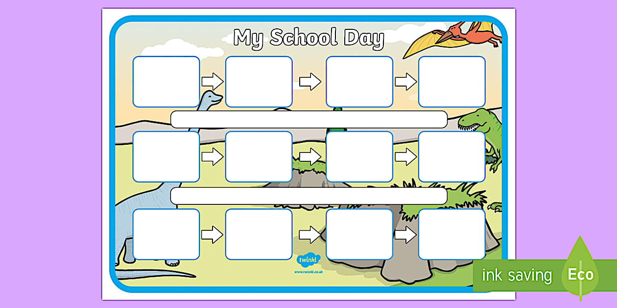 Dinosaur Themed Individual Visual Timetable Template