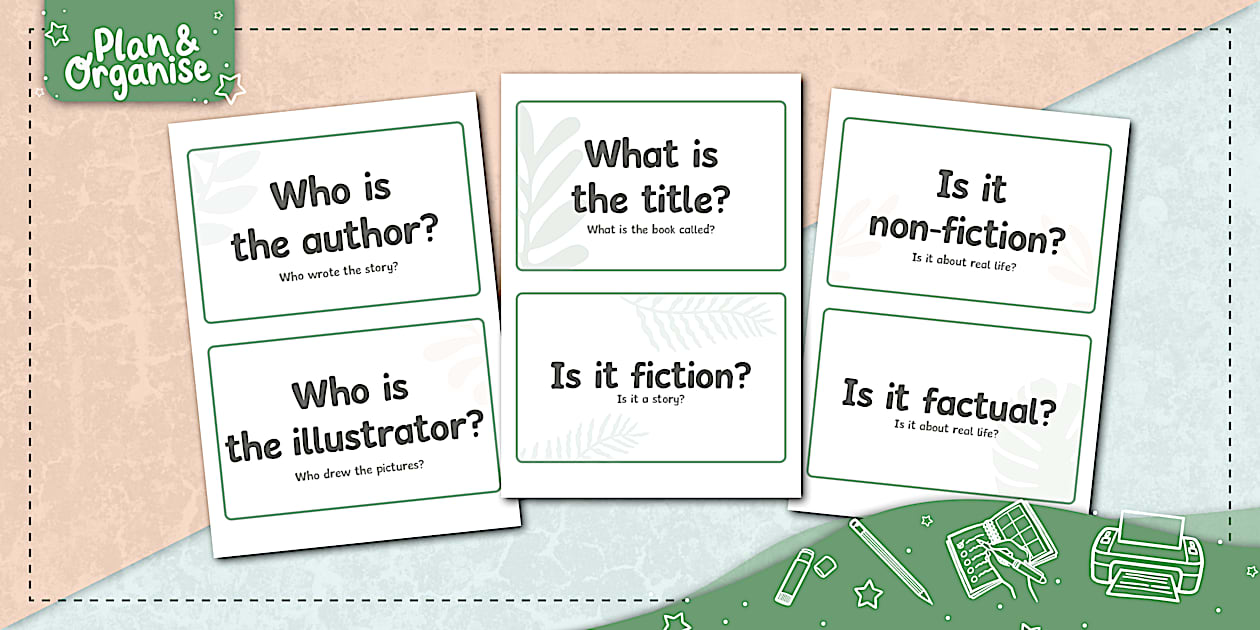 Reading Comprehension Question Cards | Botanical Theme