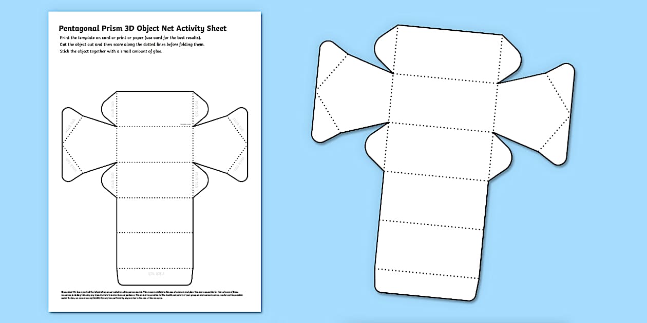 Pentagonal Prism 3D Object Net Worksheet - Twinkl Aus