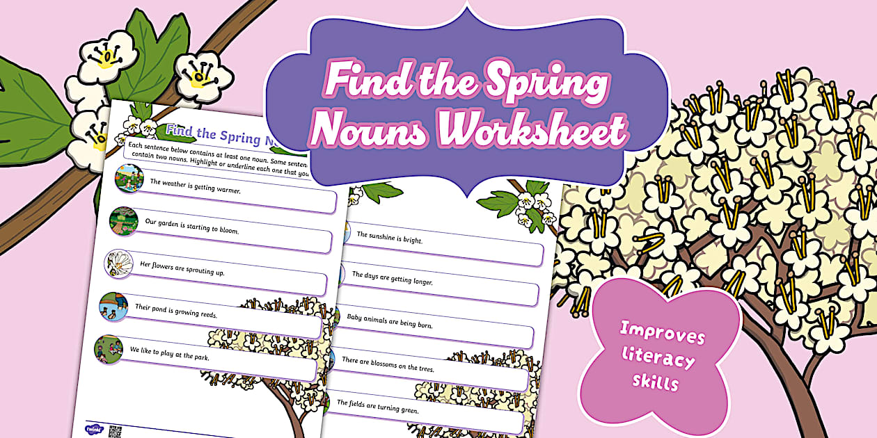 Find the Spring Nouns Worksheet