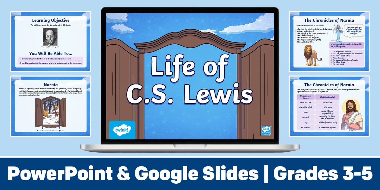 Life of C.S. Lewis PowerPoint & Google Slides for 3rd-5th