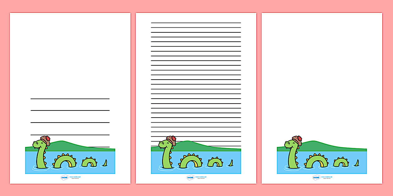 Loch Ness Monster Writing Frames (teacher made) - Twinkl