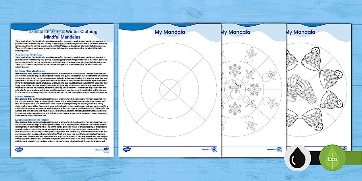 Winter Clothing Mindful Mandalas (Teacher-Made) - Twinkl