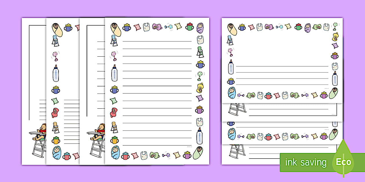 Baby Outline Drawing Page Borders - Parents - All About Me
