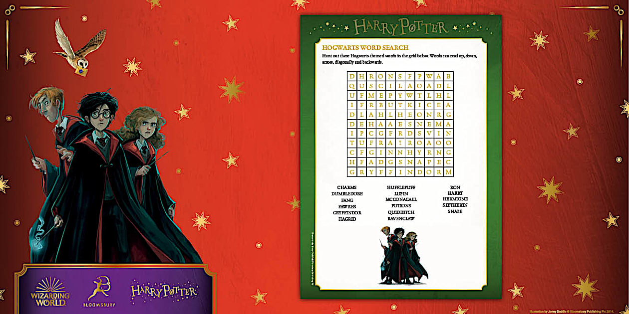 FREE! - Harry Potter: Hogwarts Word Search Worksheet: 7-11