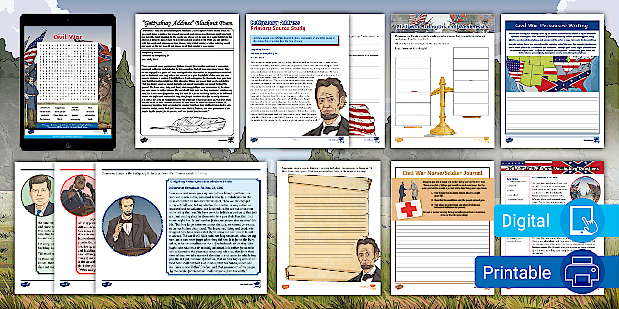 Eighth Grade Civil War Teaching Pack (teacher made) - Twinkl