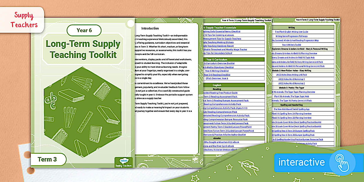 Year 6 Term 3 Long-Term Supply Teacher Toolkit - Twinkl
