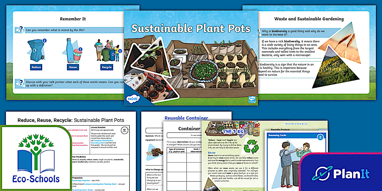 Science: Reduce, Reuse, Recycle: Sustainable Plant Pots LKS2