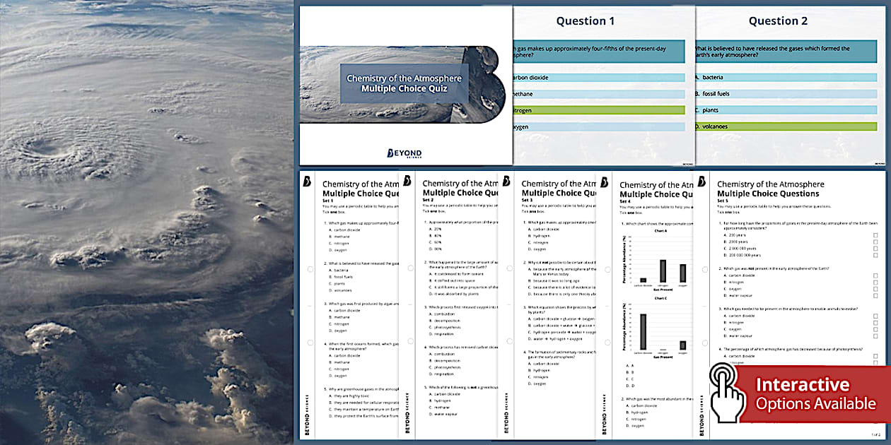 AQA GCSE Chemistry of the Atmosphere Quiz Revision Pack