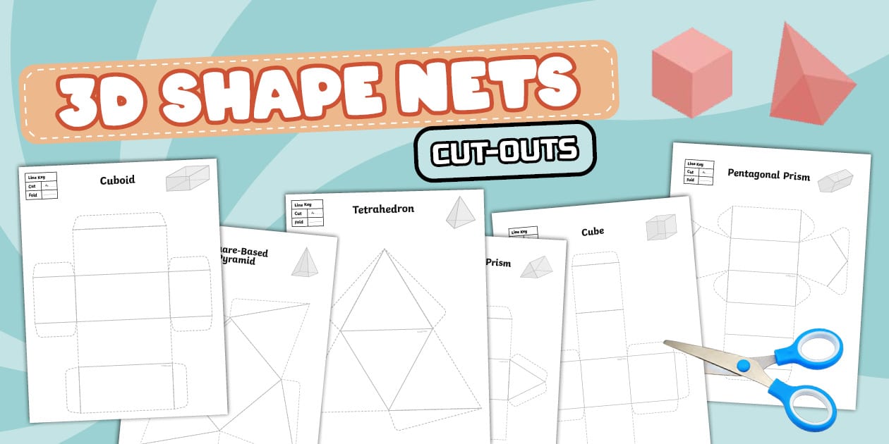 * NEW * Intermediate Phase Maths - 3D Shape Nets - Cut-Outs (CAPS Aligned)