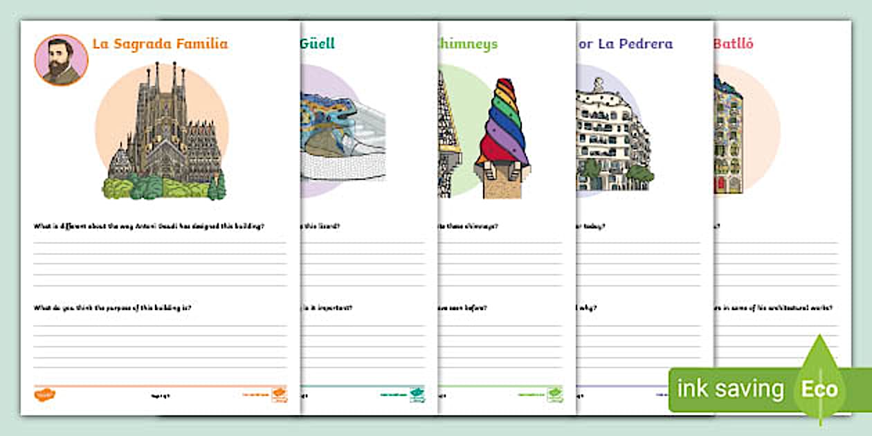 Architecture of Antoni Gaudi Activity Sheets - Twinkl