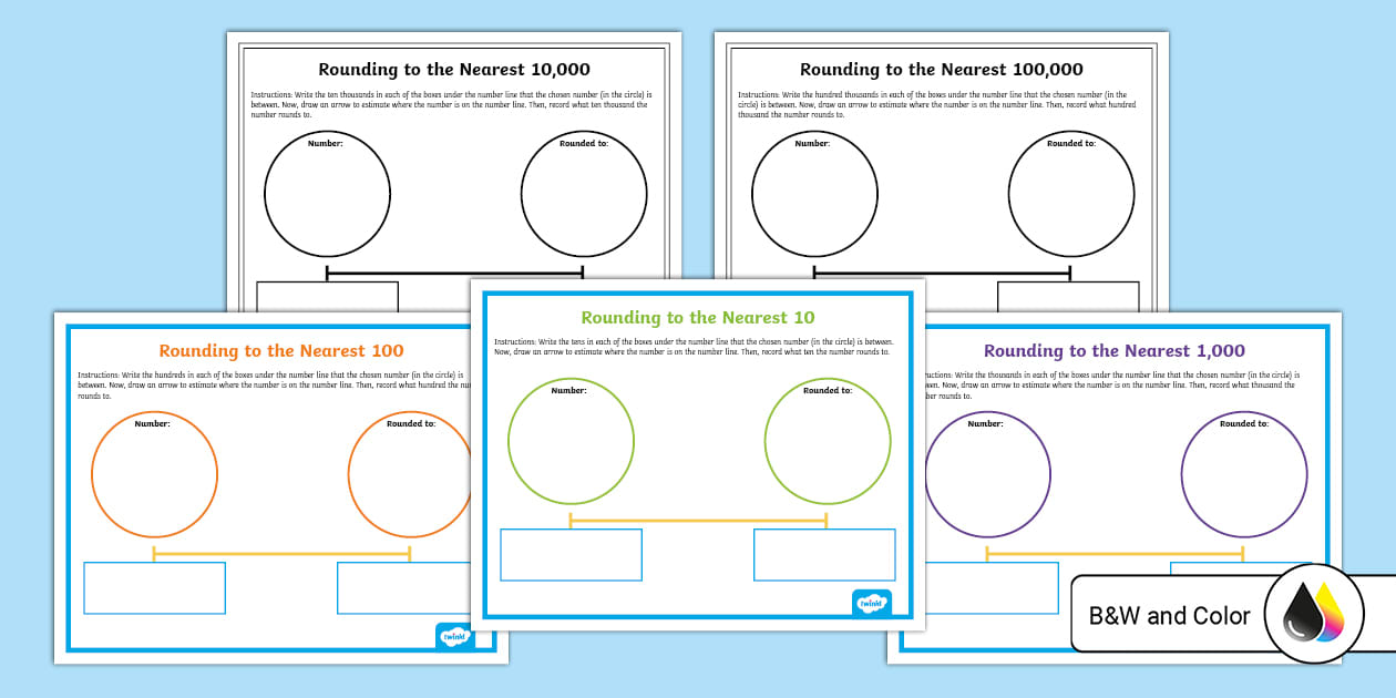 Rounding to the Nearest Number Line Math Mats (teacher made)