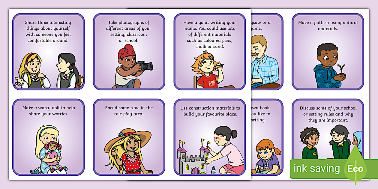 Positive Transition Cards for Preschoolers