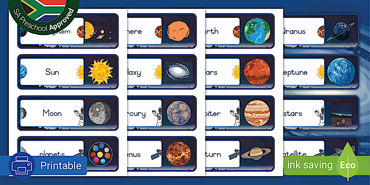 Space: Word Cards (teacher made) - Twinkl