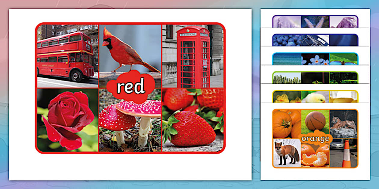 Rainbow Colours Display Photos (teacher made) - Twinkl