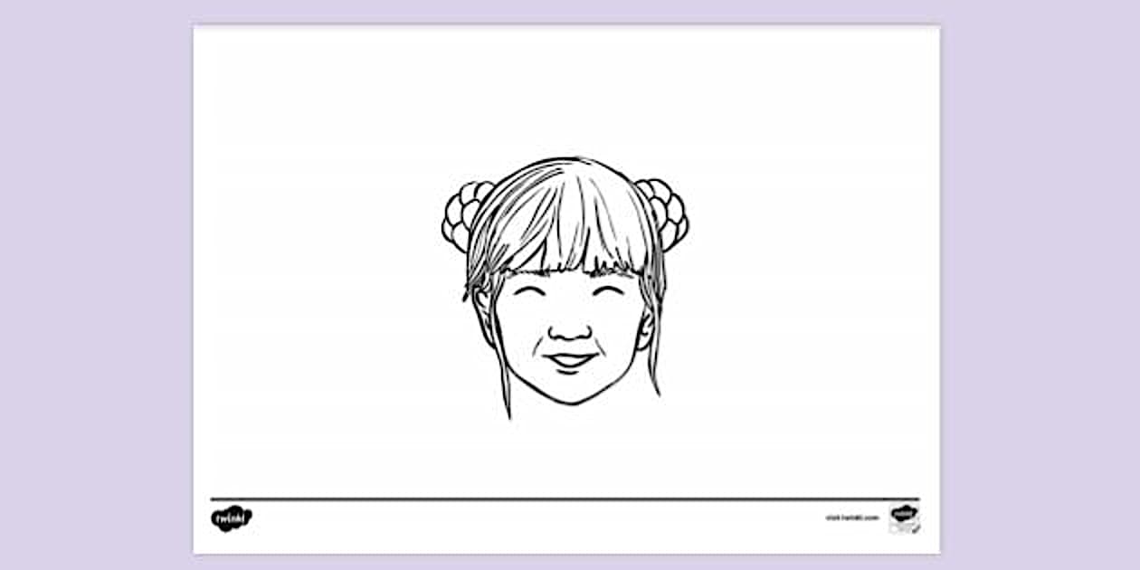 Girl's Head | KS1 Colouring Sheets | Twinkl Resources