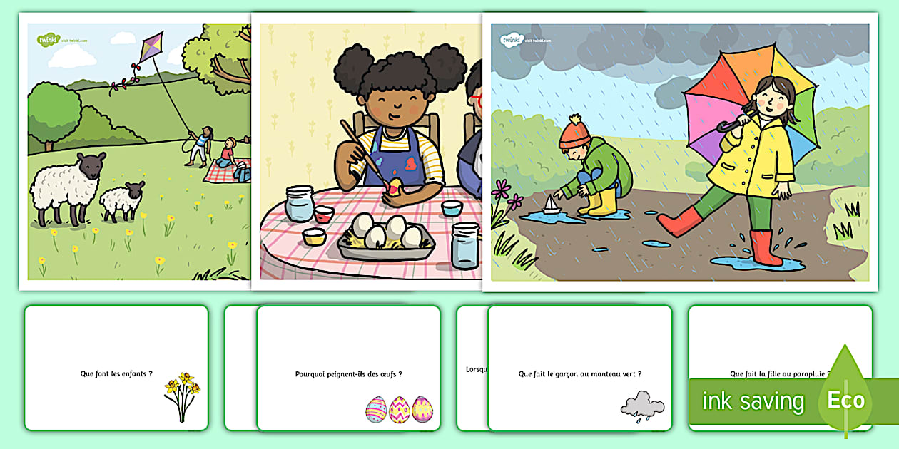 Lecture d'images : Le printemps (teacher made) - Twinkl