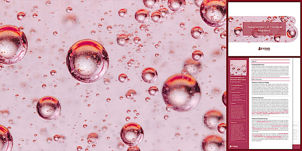 KS3 Chemical Reactions: Characteristics of Chemical Reactions