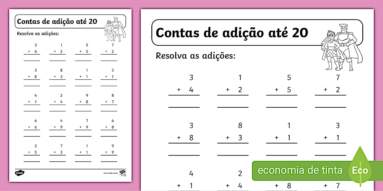 Contas de Matemática para o 1º Ano – Adição - Twinkl