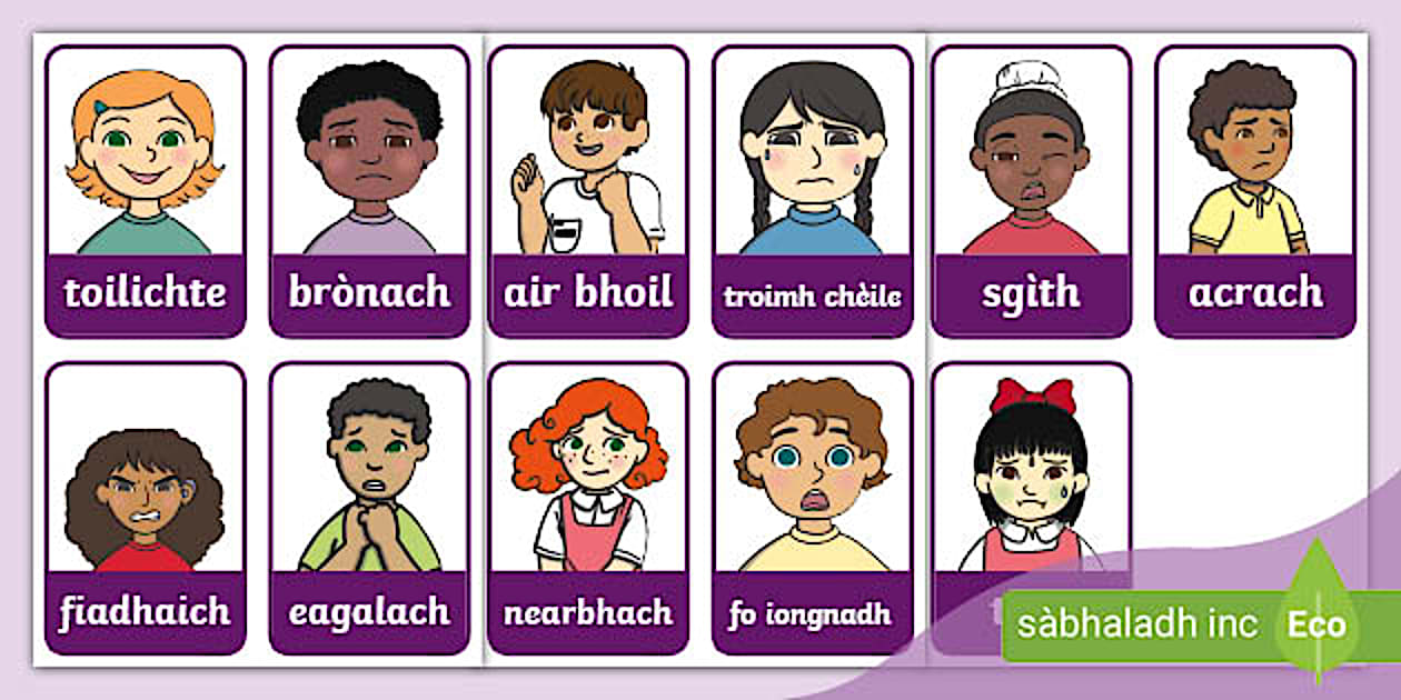 Faireachdainnean – Priob-chairtean (teacher made) - Twinkl