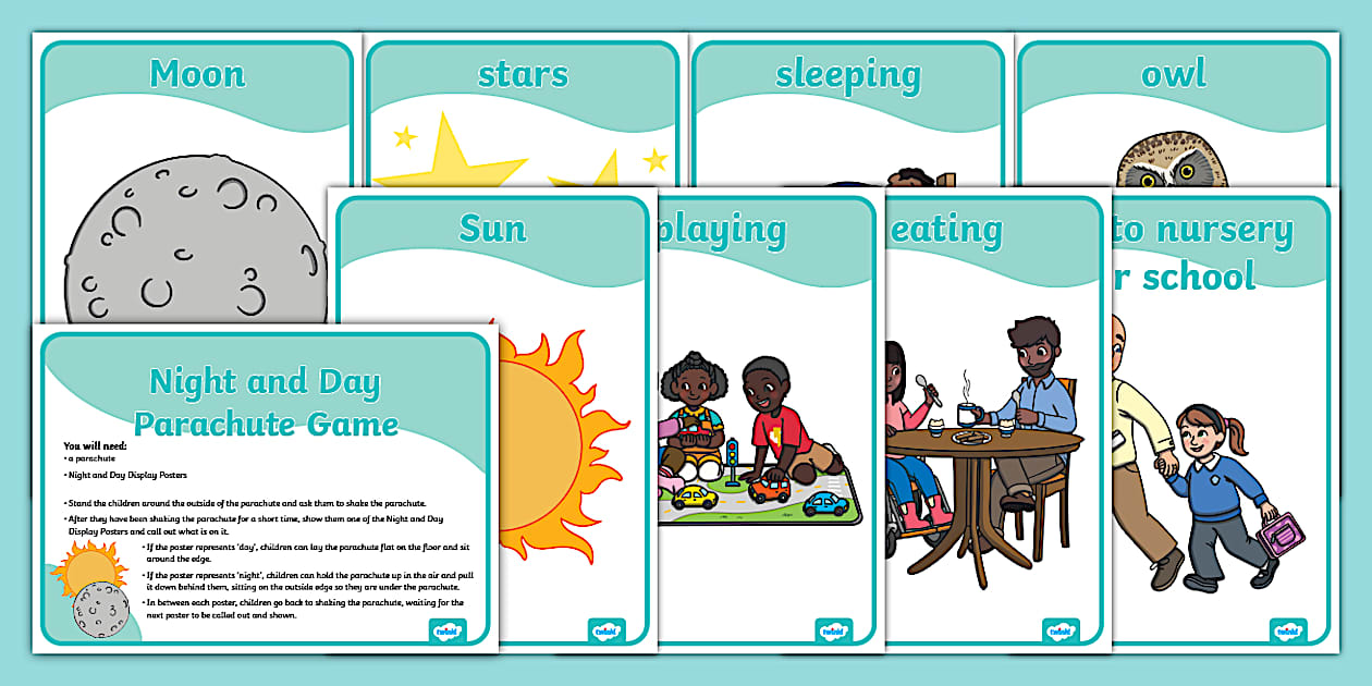 Night and Day Parachute Game Activity Pack - Twinkl