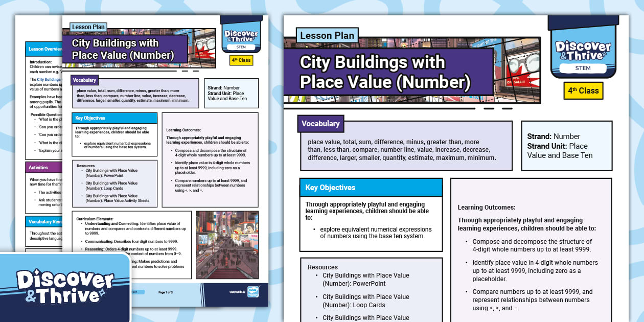 City Buildings with Place Value (Number) Lesson Plan