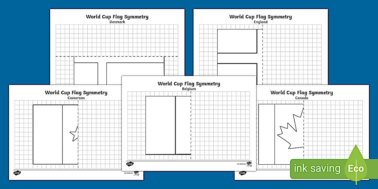 KS1 2022 Men's Football World Cup Symmetry Worksheets