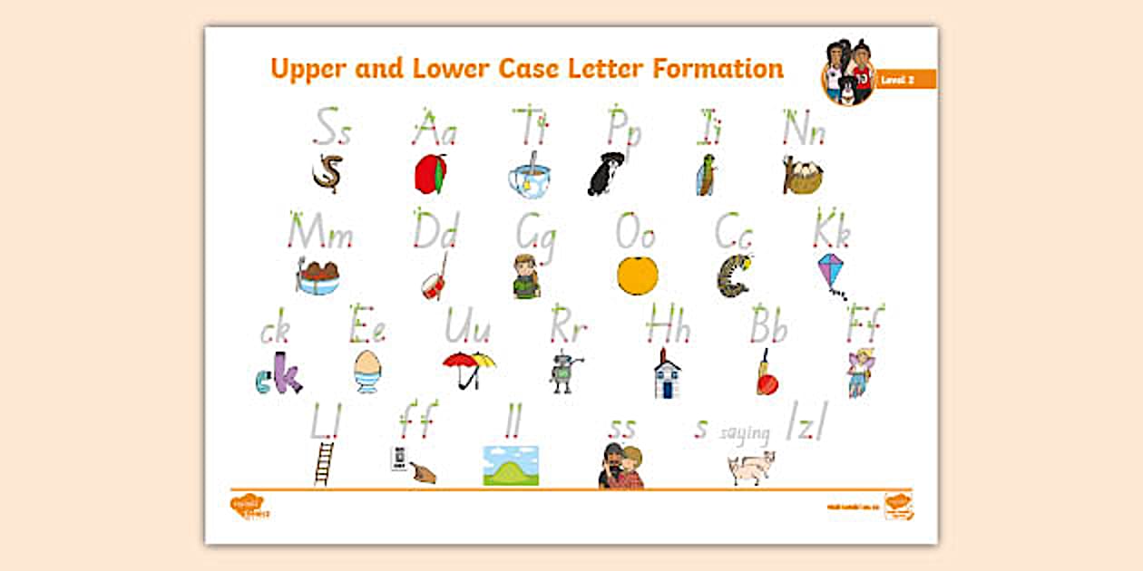 Level 2 Upper and Lower Case Letter Formation Mat