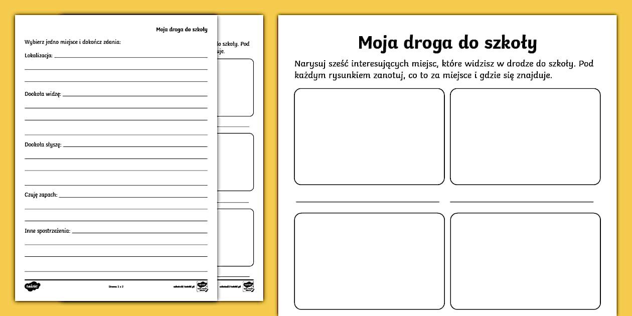 Moja droga do szkoły | Karta pracy (teacher made) - Twinkl