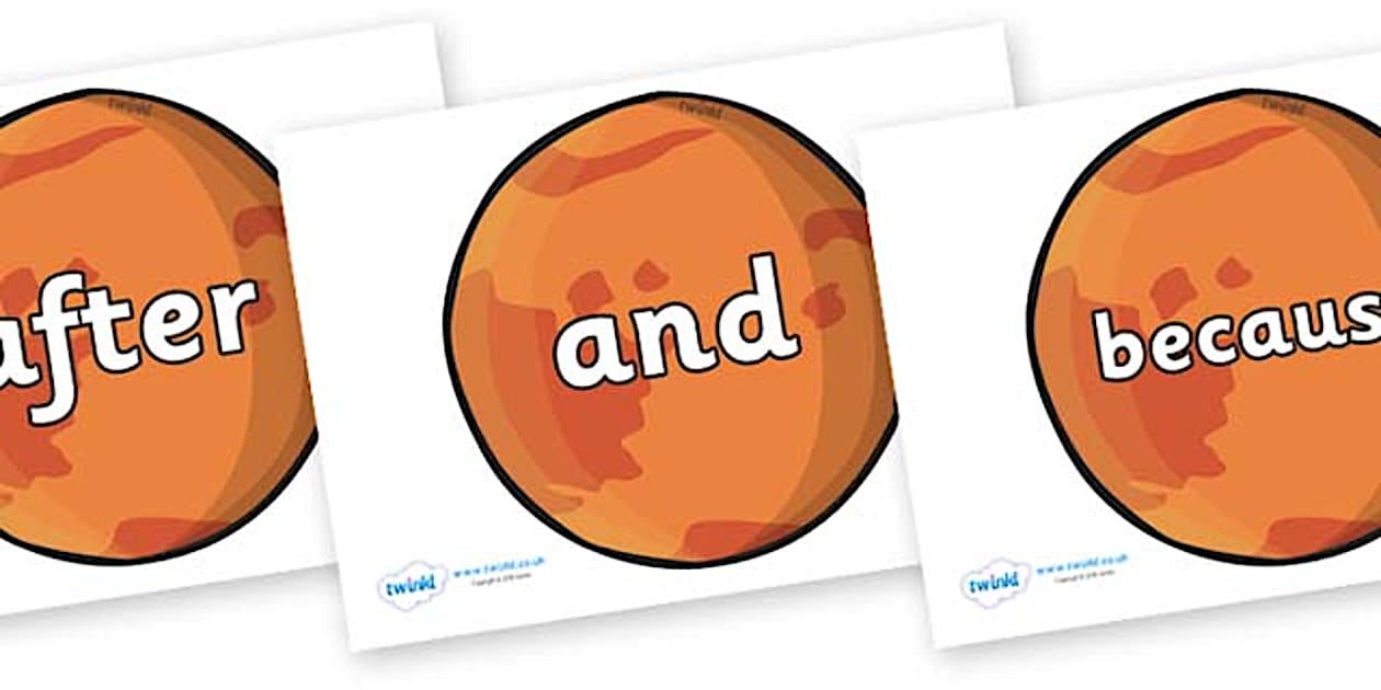 Cursive Connectives on Mars (teacher made) - Twinkl