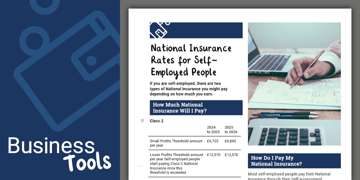 National Insurance Rates for Self-Employed People - Twinkl