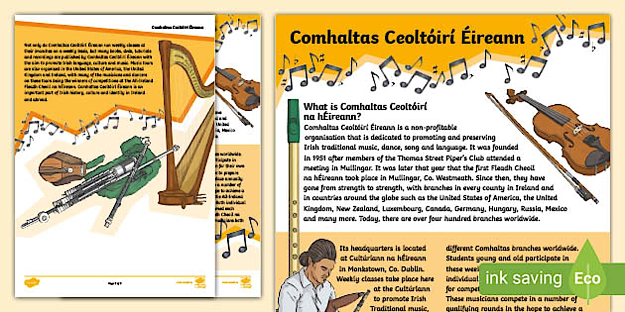 Comhaltas Ceoltóirí Éireann Reading Comprehension