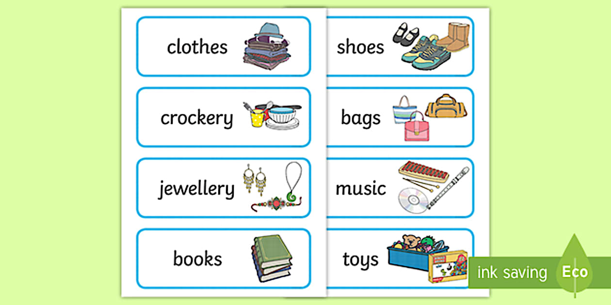 Editable Charity Shops Role Play Labels (teacher made)