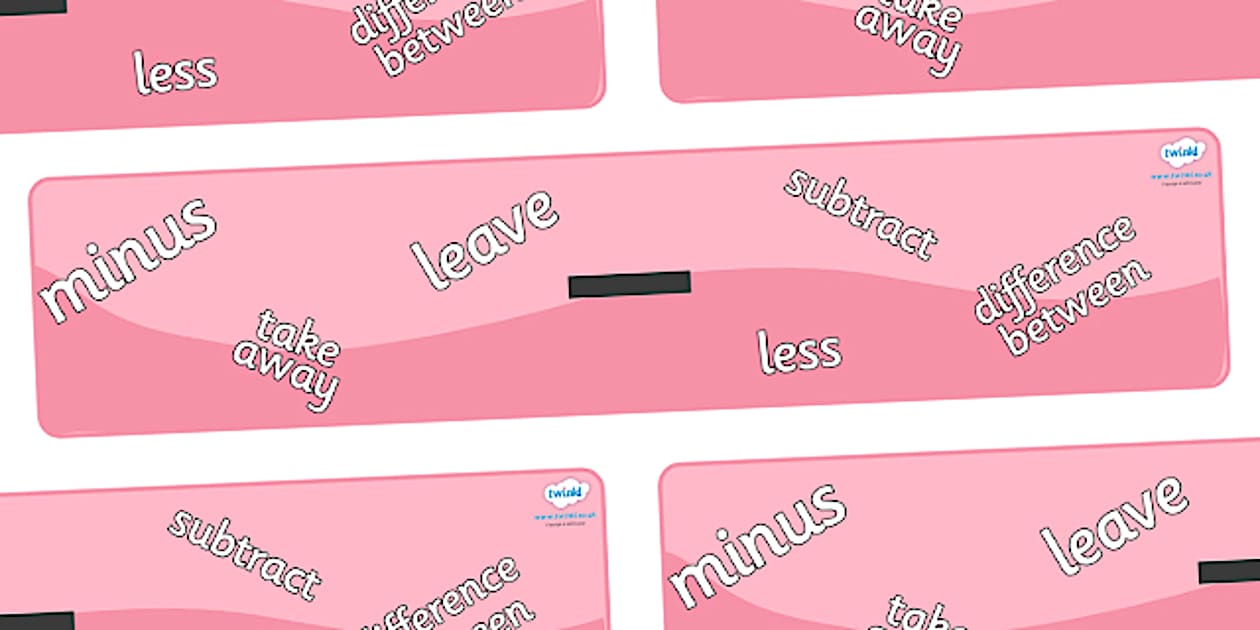 Cursive Maths Sign Display Banners (Minus) - Twinkl