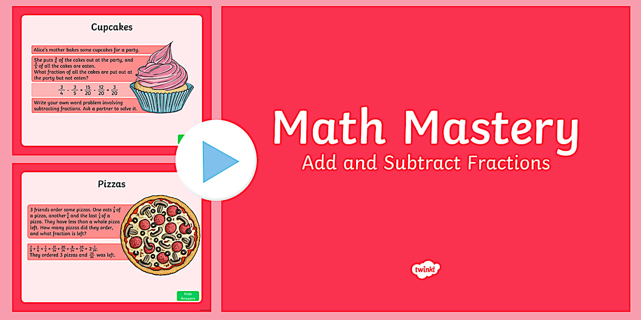 Adding and Subtracting Fractions PowerPoint for 3rd-5th Grade