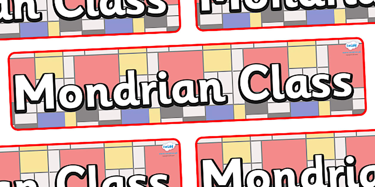 Editable Mondrian Themed Classroom Display Banner - Twinkl