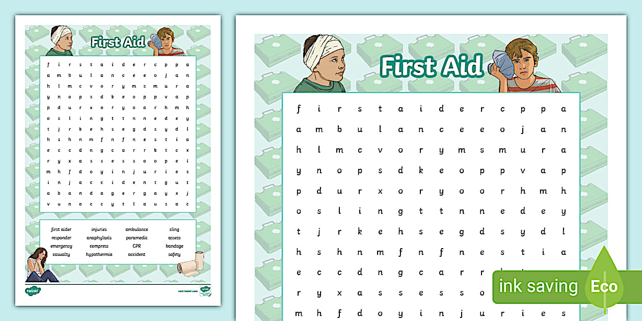 First Aid Word Search - Twinkl - KS2 (teacher made) - Twinkl