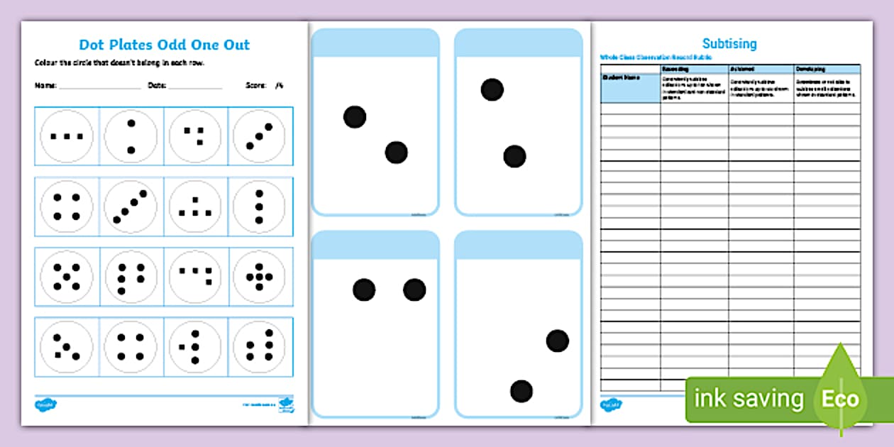 Subitising Pre and Post Assessment (professor feito)