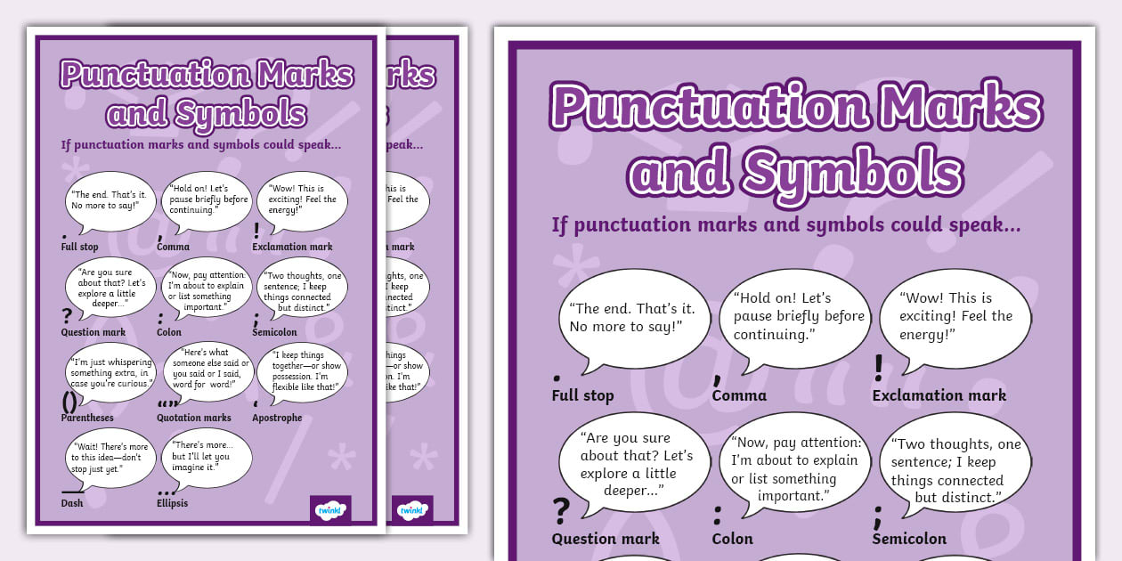 Punctuation Marks and Symbols Display Poster (teacher made)