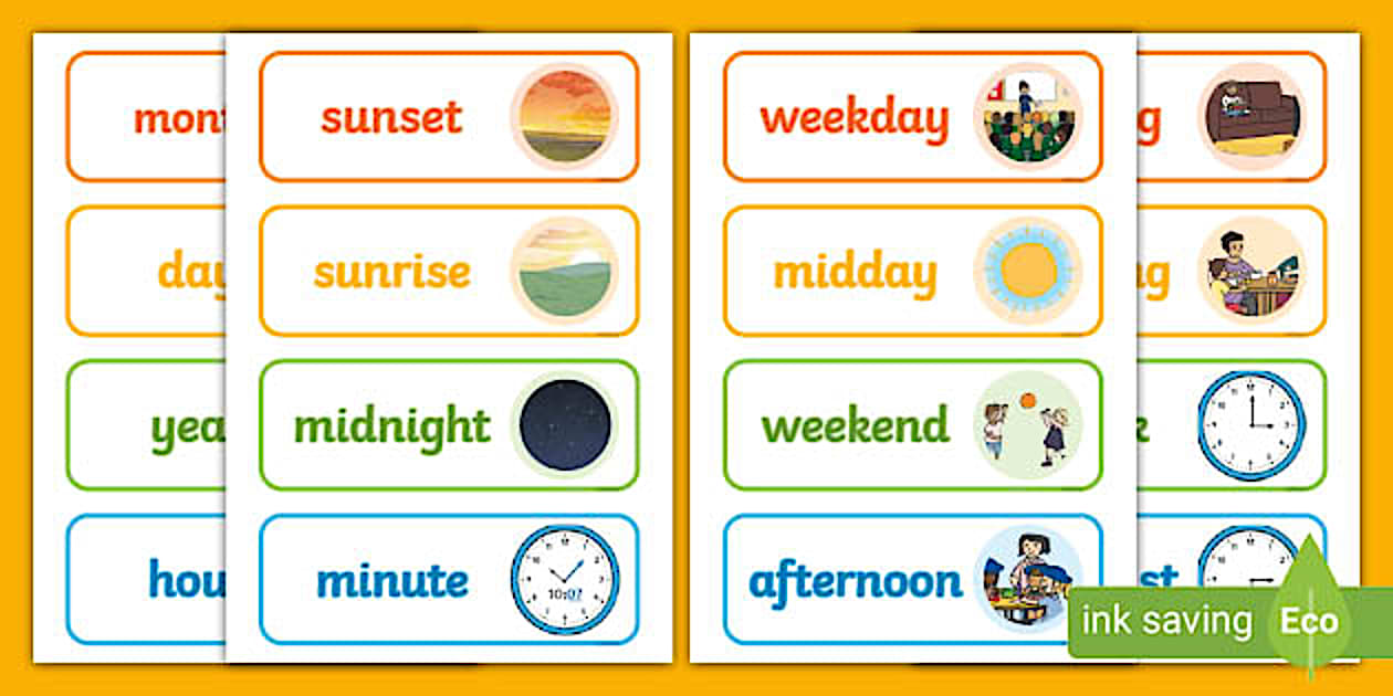 Time Word Wall for Years F-2 (teacher made) - Twinkl